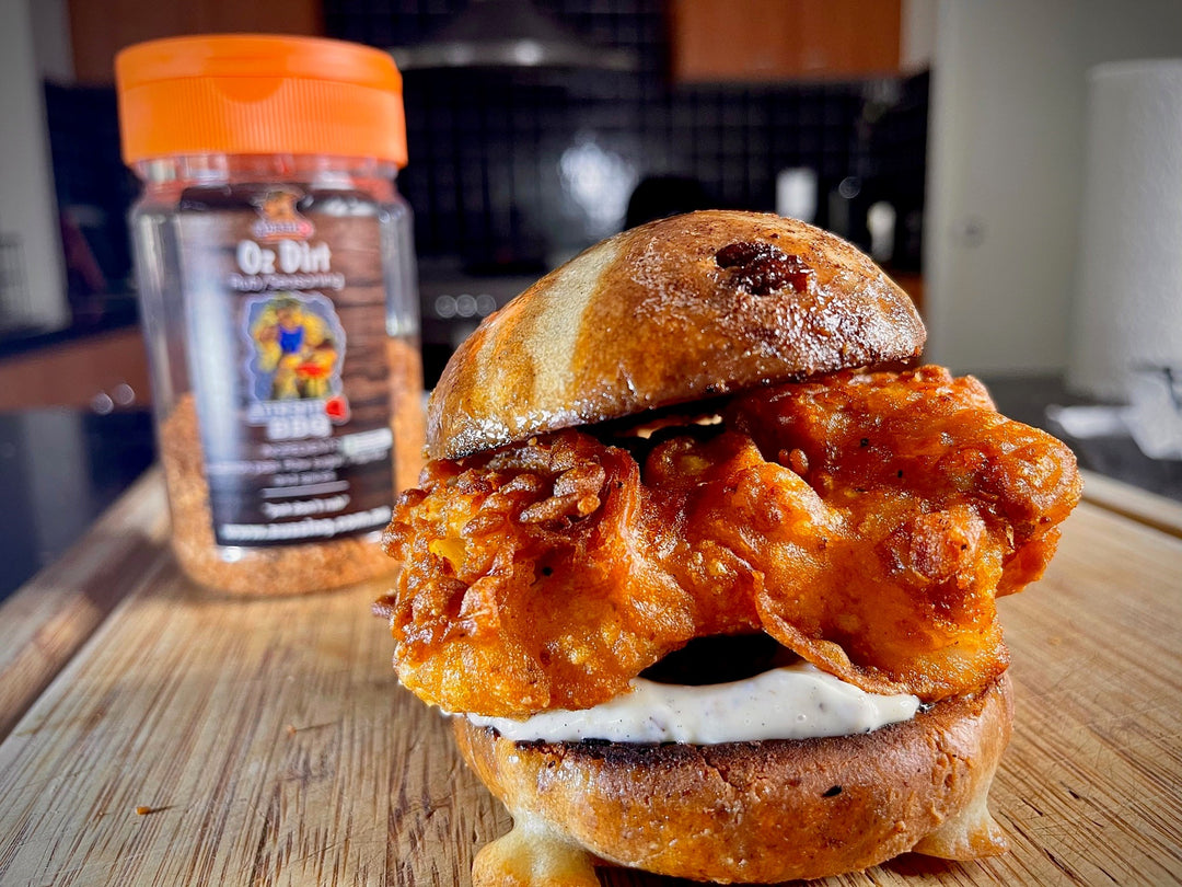Hot Cross Bun Crispy Chicken Burger | AUSSIEQ BBQ
